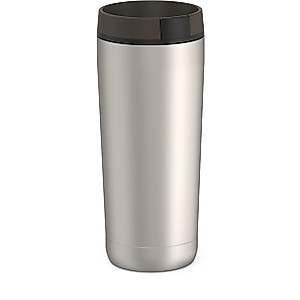 THERMOS ALTA SERIES Stainless Steel Tumbler 18 Ounce, Matte Steel/Espresso Black