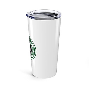 Crypto Coffee Tumbler | Bitcoin Brew Travel Mug | Stainless Steel | 20 oz | White