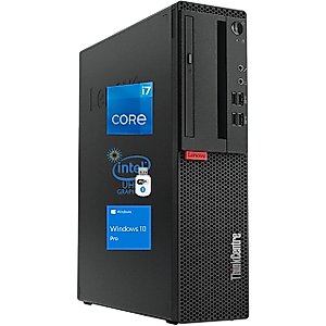 Lenovo ThinkCentre M910S Small Form Factor Desktop Computer - Intel i7-7700 Upto 4.2GHz, 16GB Ram, 512GB SSD, AC Wi-Fi, Bluetooth, VGA, DisplayPort, HDMI, DVD-RW, SD-Card - Windows 10 Pro (Renewed)