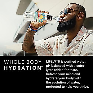 LIFEWTR, Premium Purified Water pH Balanced with Electrolytes For Taste, 1 Liter bottles (6 Pack)