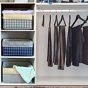 Large Storage Basket Fabric Storage Bins Basket for Organizing, Linen Closet Cloth Organizer Bins with Handles Collapsible Basket Organizers for Shelves Cabinet Towel Green