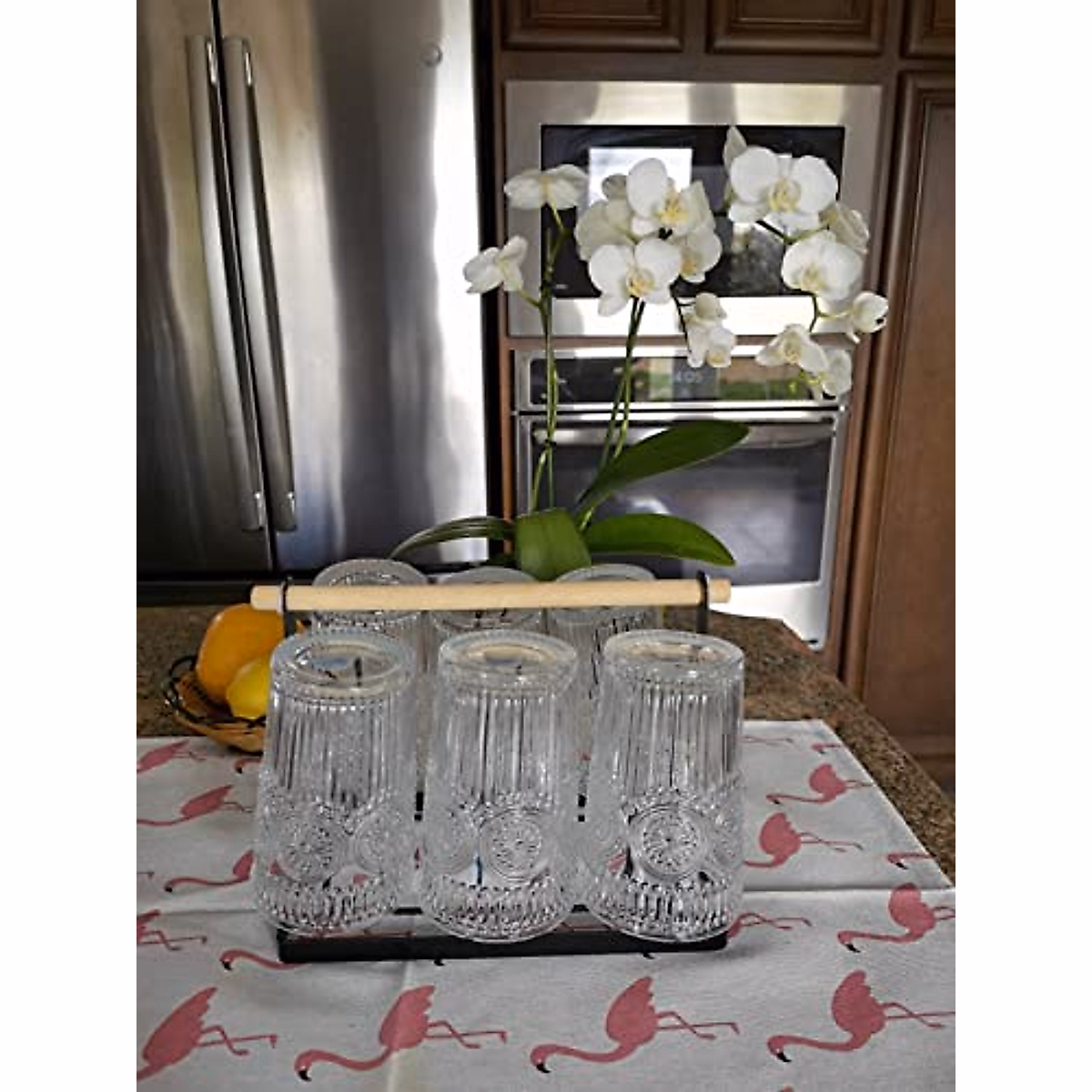 Cup Drying Rack Metal Drainer Holder Rack Cups Organizer with Wood Handle Bottle Drying Rack Dish Drying Rack