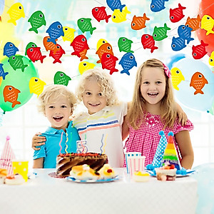 12 Packs Gone Fishing Party Banners Little Fisherman Garland Kit Fishing Themed Hanging Swirl The Big One Birthday Paper Cutouts for The First Birthday Party Home Classroom Favor Supplies Decoration