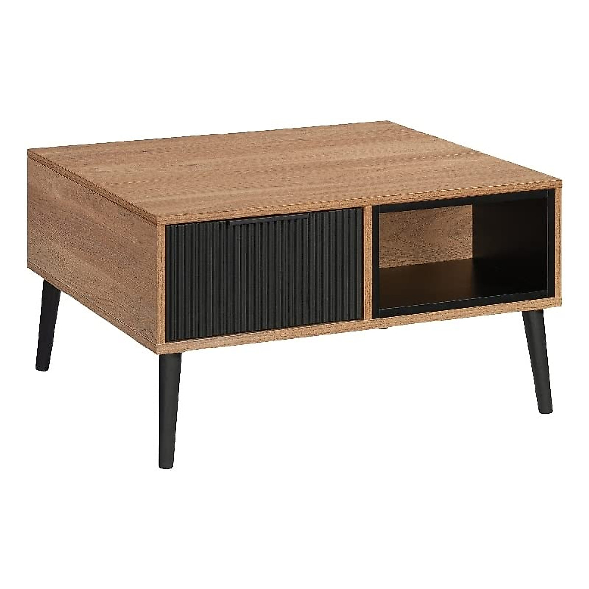 Sauder Ambleside Engineered Wood/Metal Lift-Top Coffee Table in Serene Walnut