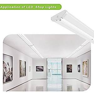 hykolity 110W 8FT LED Shop Lights Ultra Slim LED Wraparound, 12600lm 5000K LED Strip Lights, Flush Mount Warehouse Garage Office Ceiling Light Fixture, 8 Foot Fluorescent Tube Replacement - 4 Pack