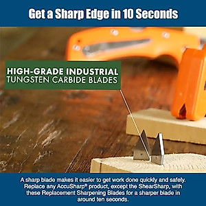 AccuSharp 003 Knife Sharpener Replacement Blades - High-Grade Industrial Tungsten Carbide Sharpener Blades - 2 Reversible Blades - 1 Pack