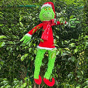Christmas Decorations Plush Toy, 30“ Plush Toy Christmas Decoration, Green Monster Suitable for Christmas Tree Home Decor.