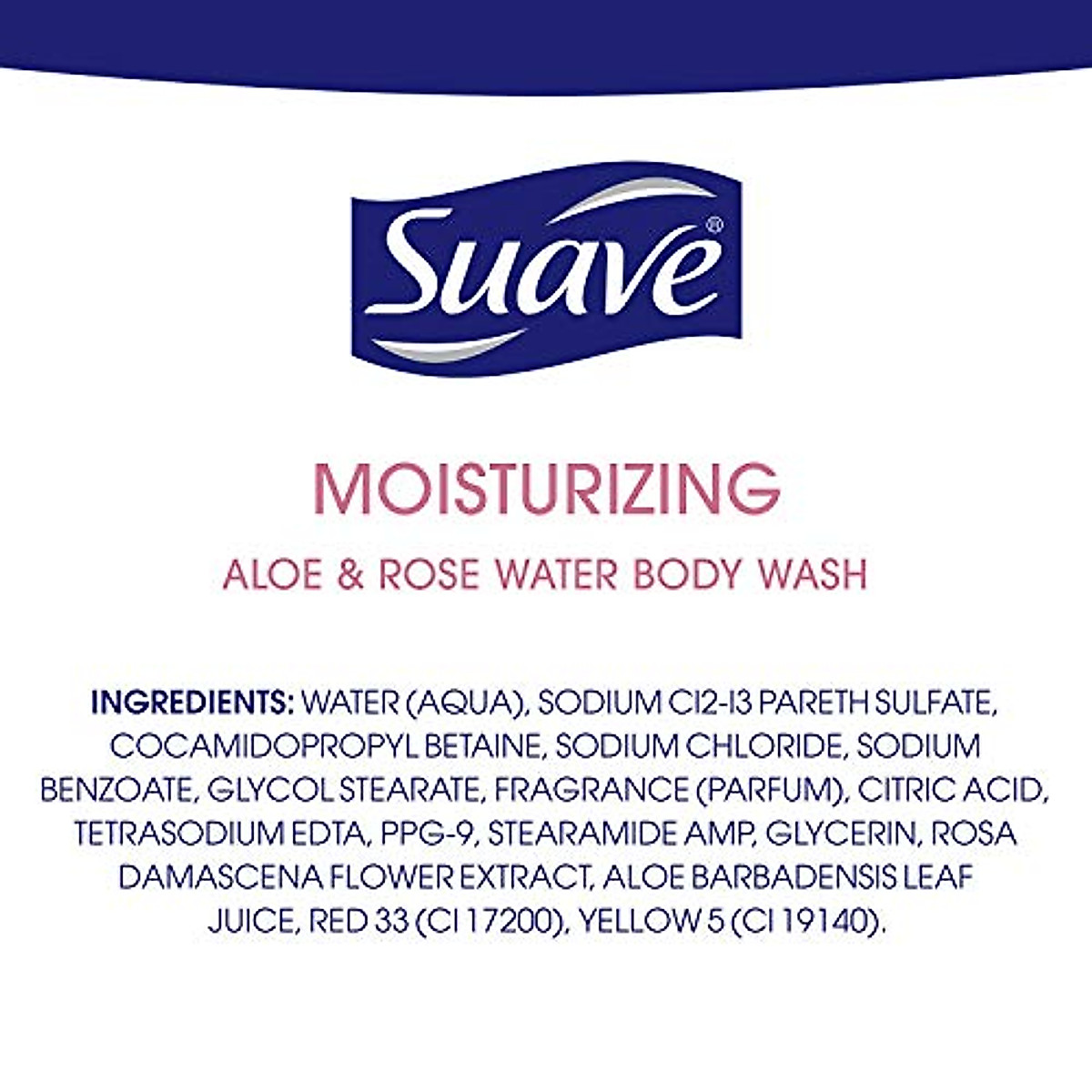 Suave Essentials Moisturizing Body Wash Aloe & Rosewater Moisturizes Better than Soap Bars 15 oz