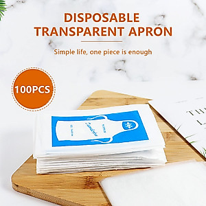 Yuroochii 100 Pieces Disposable Aprons，36×24 Inches Plastic Lightweight Apron for Painting Party, Cooking, Housework, Picnic