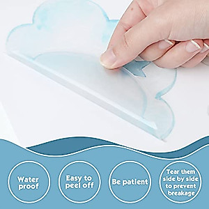 12 Sheet 78 Pcs Bear Wall Decals Decor, Sweet Dreams Little One Cloud Balloon Bear Boys Wall Decor Cute Bear Sleeping on The Moon Stars Wall Sticker for Kids Baby Room Nursery Decor