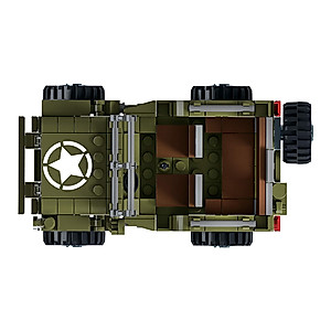 Olimond Toys Military Vehicle Building Sets Army Truck Building Kit WW2 Willys Car Model Building Toys for Kids Aged 6-12 (272 pcs)