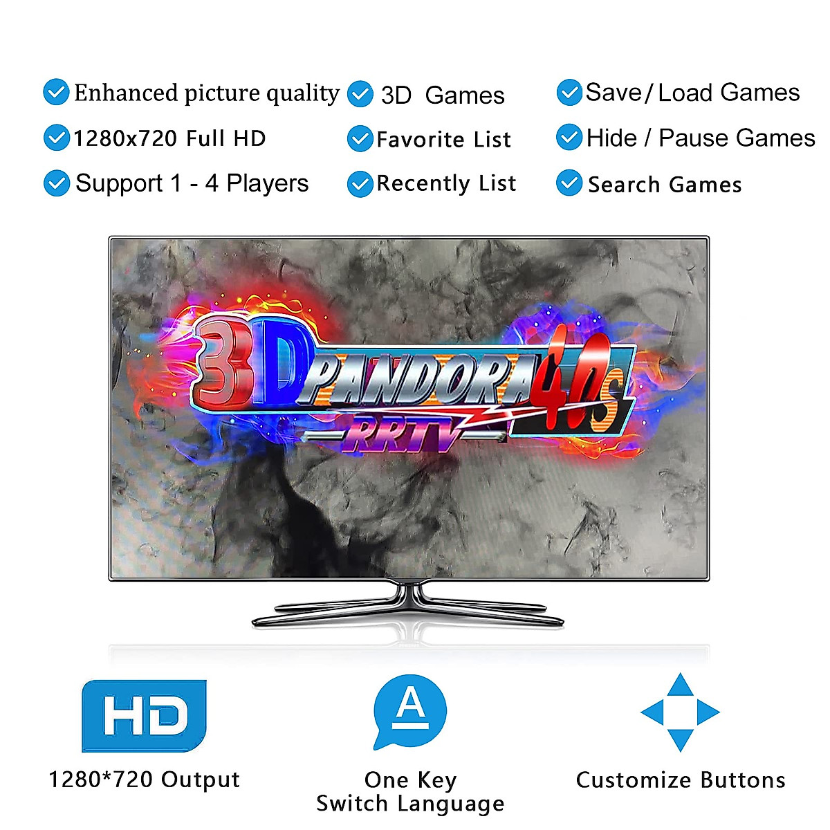 RegiisJoy Portable 28000 in 1 Pandoras Box 50S 3D Arcade Game Console, 14-inch Screen Retro Video Game Machine with Search/Hide/Save/Load/Pause Function