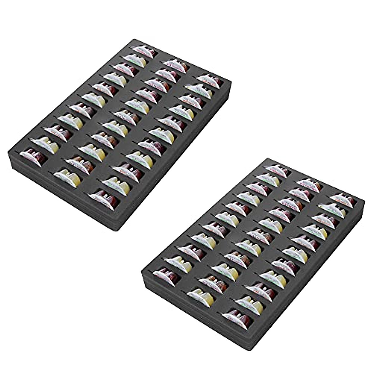 Polar Whale 2 Cocktail Capsule Drawer Organizers Tray Insert Compatible with Bartesian for Kitchen Home Bar Party Waterproof Washable Black Foam 33 Compartment 12.1 x 19.9 Inches