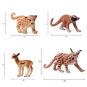 16pcs Baby Safari Animals Figures Realistic Wildlife Creatures Figurines Baby Animals African Jungle Zoo Miniature Toys Cake Toppers Birthday Gift for Kids