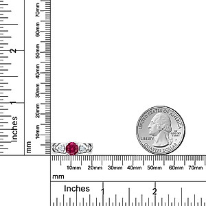 Gem Stone King 925 Sterling Silver Round 6MM Gemstone Birthstone Engagement Ring | Wedding Anniversary Promise Ring For Women | Available In Size 5, 6, 7, 8, 9