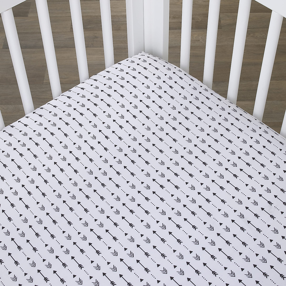 NoJo Little Love Little Man Cave Ivory and Black Arrows Nursery Fitted Crib Sheet
