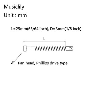 Musiclily Basic 3x25mm Metal Metric Thread Humbucker Pickup Height Adjustment Screws Humbucker Pickup Ring Mounting Screws for Epiphone SG Import Pickups, Black (Set of 20)