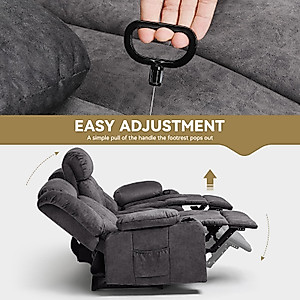 COMHOMA Manual Recliner Chair Set，Fabric Reclining Sofa Chair with Cup Holders, Upholstered Recliner with Side Pockets Suitable for Living Room Furniture (3+2+1)