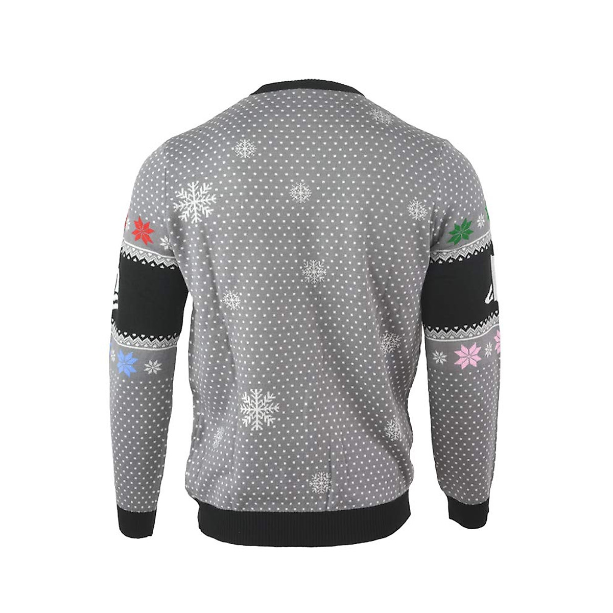 Numskull Unisex Official PlayStation Symbols Grey Knitted Christmas Jumper for Men or Women - Ugly Novelty Sweater Gift