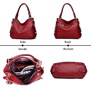 Women Messenger Bags For Women Leather Handbag Crossbody Bags Ladies Designer Shoulder Bag Tote Top-handle Bag Vintage (Khaki)