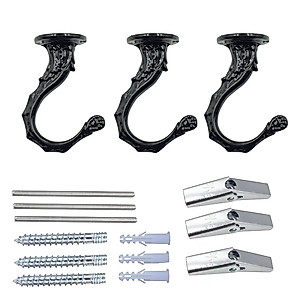 QLXHBOT Ceiling Hooks, Heavy Duty Swag Hook 65mm/2.6" with Screws Bolts and Toggle Wings for Hanging Plants Ceiling Installation Cavity Wall Fixing (3 Sets)