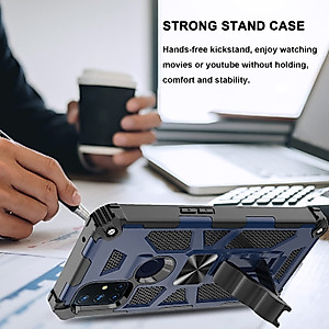 Ailiber Compatible with OnePlus Nord N10 5G Case with Screen Protector, for Magnetic Car Mount, Kickstand Holder, Shockproof Bumper Military Grade Armor Protective Cover for 1+Nord N10 5G-Blue