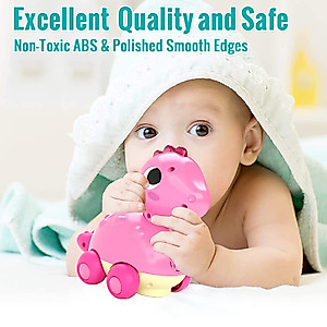 HOLA Baby Toys for 12-18 Months Baby Crawling Toys Touch & Go Musical Light for Baby Girl Toys - Infant Toys Gifts Toys for 1 to 2 3 Year Old Girl, Musical Toy for Age 1 2, 12 to 18 Months, Pink