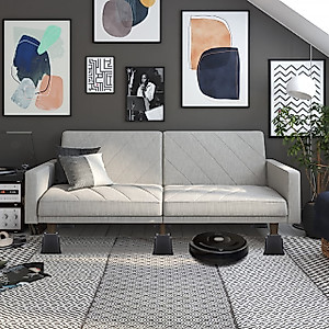 MONTIHOLD Bed Furniture Risers 5 inch, Heavy Duty Bed Lifts in Heights of 5 Inch, Furniture Risers for Bed, Couch, Desk, Sofa, Chair, Table Legs Extenders (Set of 6, Black)