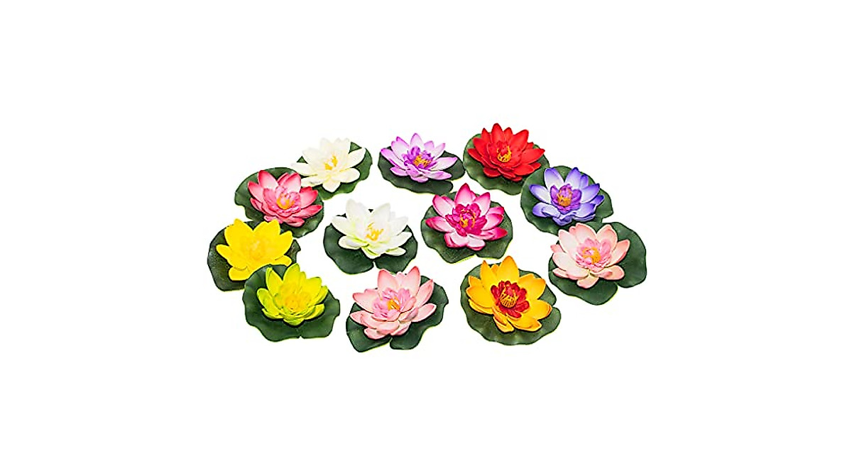 Floating Lotus Pads for Pool & Garden Decor - 12 Pcs