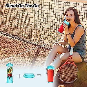 20 Oz Portable Blender USB Rechargeable, Supkitdin Waterproof Personal Blender for Shakes and Smoothies, with 6 Ultra-sharp Blades for Travel, Office & Sports (Blue)