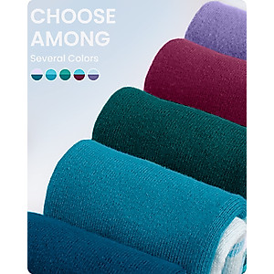 OutdoorMaster Ski Socks, 2-Pair Pack Skiing and Snowboarding Thermal Socks for Women with Over the Calf Design w/Non-Slip Cuff, Mountain Patterns - Ocean Blue,M/L