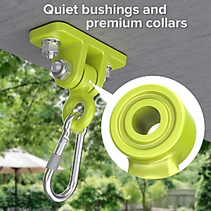 Heavy Duty Swing Hangers - 5000 lbs Capacity, Swing Set Brackets Silent Rotation, Easy Installation for Swings, Yoga Straps, Punching Bags, Hammocks & More - Indoor/Outdoor Use - 4 Pack