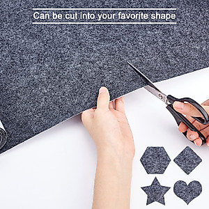 BENECREAT 15.5 x 78.5 Dark Gray Adhesive Felt Sheets Fabric Sticky Sheets Fabric Peel Stick for DIY Costume Making and Jewelry Box