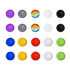 Qingsun 5 Pair/10 Pcs Replacement Silicone Analog Joystick Thumb Stick Grips Cap Cover for PS3 / PS4 / Xbox 360 / Xbox One/Wii Game Controllers (Black)