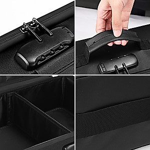 DocSafe Photo Storage Box with Lock,Fireproof Photo Organizer Box with 16 Inner 4" x 6" Photo Case(Multi-Colored),Collapsible Portable Photo Filing Safe Storage with Water-Resistant Zipper for Photos