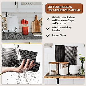 Mueller Ultra-Premium Drawer and Shelf Liner, 12 Inch x 20 FT Heavy-Duty and Slip-Resistant Liner, Durable Non Adhesive Waterproof Roll, for Drawers, Kitchen, Cabinets, Shelves, Desks, Black