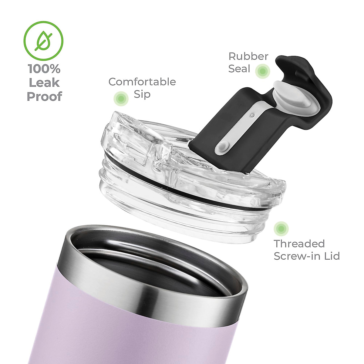 SIPX™ Triple-Insulated Tumblers - 18 Oz. Slim Modern Tumbler With Lid, insulated Cup Keeps Hot For 12 Hours, Stainless Steel Tumbler Made Of Sustainable Material, Coffee Travel Mug (Purple)