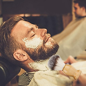 12Pcs Men Shaving Brush Wood Handle, Professional Salon Tools Hand Crafted Shaving Brush Wood Handle Shave Brushes Handmade Pure Badger Hair Brush for Men