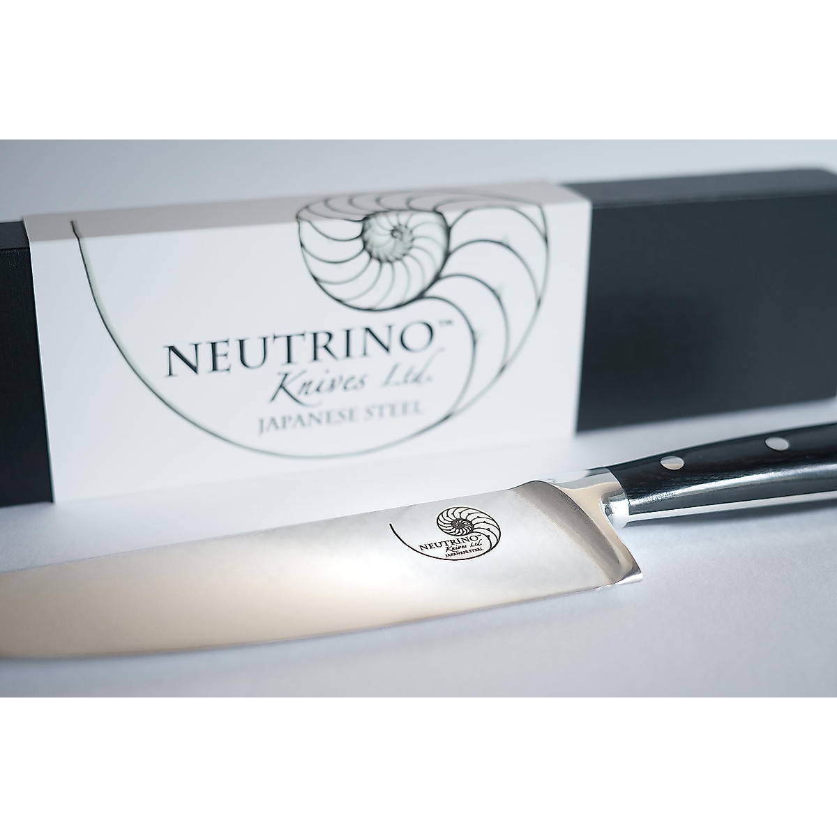 NEUTRINO Pro Chef Knife, 8-Inch Blade, High Carbon Japanese Stainless Steel, Full Tang Handle, Razor Sharp Kitchen Knife for Chopping & Dicing