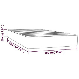 vidaXL Pocket Spring Bed Mattress White 39.4"x74.8"x7.9" Twin Faux Leather