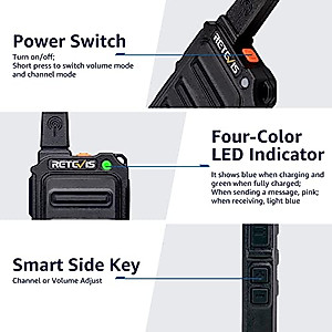Retevis RT19 Ultra-Slim Two Way Radios,Portable FRS Walkie Talkies Adults with Earpiece,Rechargeable 1300mAh Battery,Metal Clip,for School Security Retail Healthcare(10 Pack)