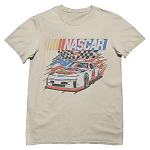 NASCAR American Pride Car 94 Racing Flags Distressed Men's and Women's Short Sleeve Unisex T-Shirt (Beige, X-Large)