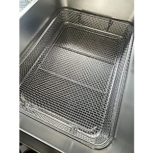 KUNWU SUS304 Stainless Steel Mesh Net Strainer Grill Basket for Medium Cat Litter Box, Rinse, Fry, Steam or Cook Vegetables & Pasta,Easy Clean Durable Net 17.5"x13.5"x3"