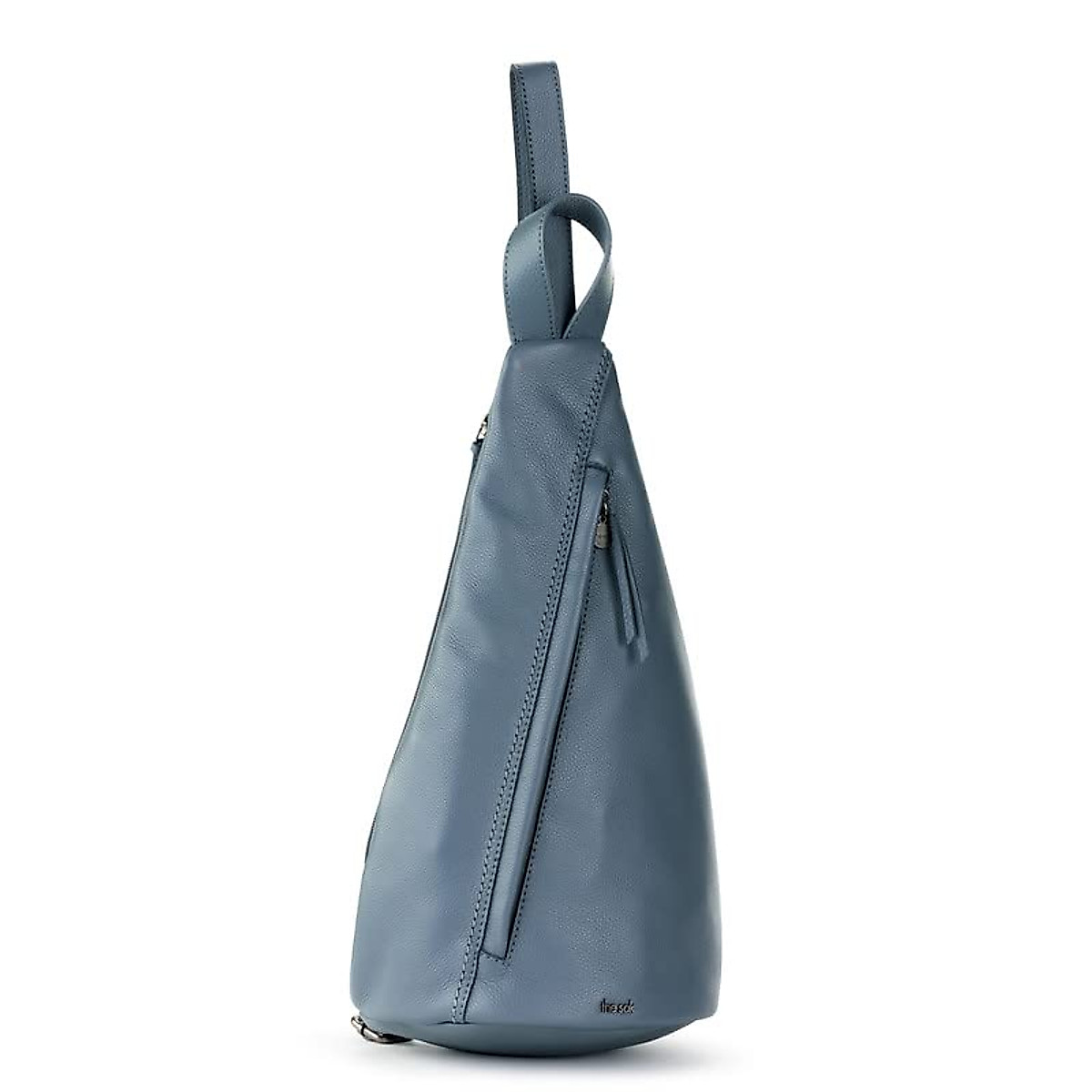 The Sak Geo Sling Backpack in Leather, Convertible Design, Maritime