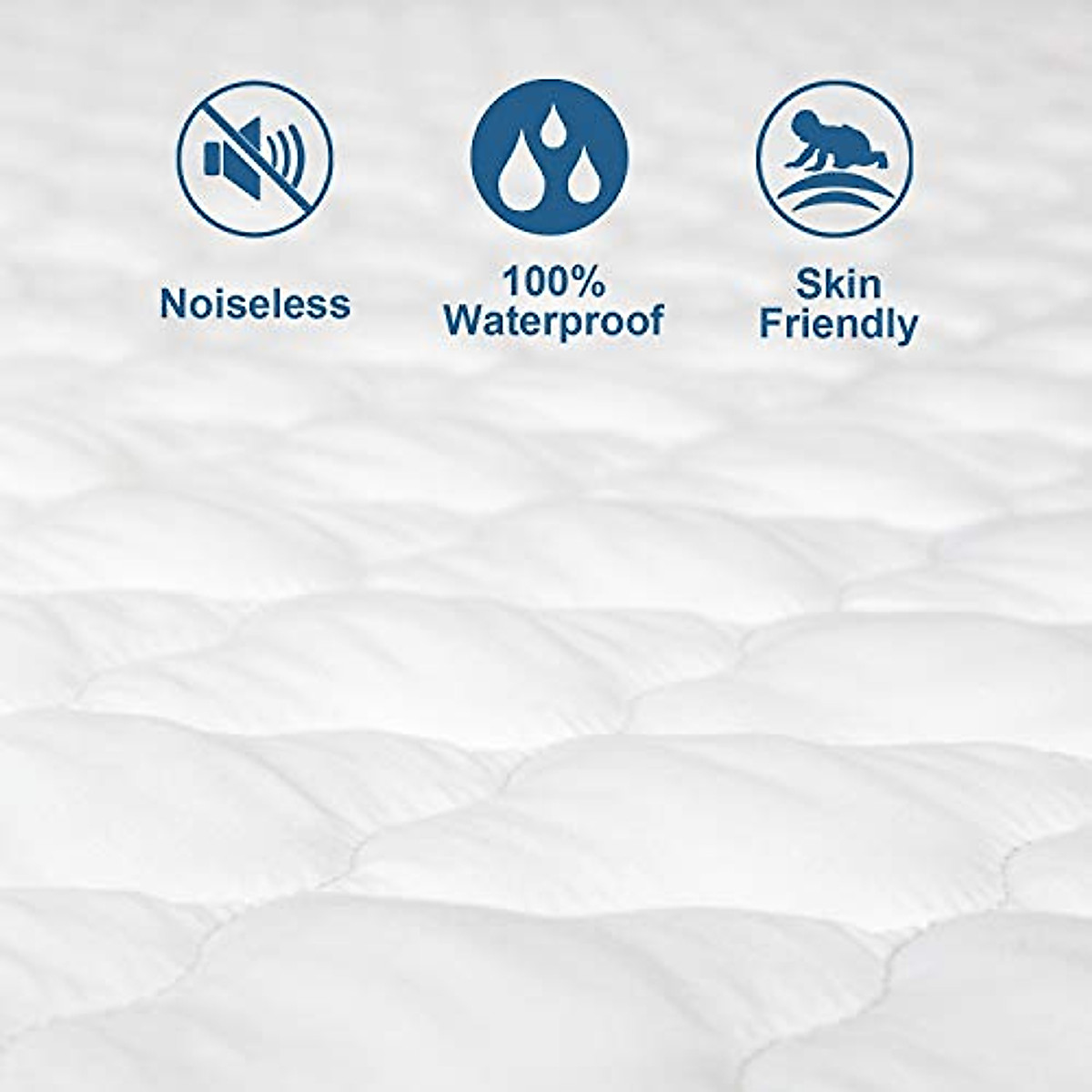 Mattress Protector Waterproof Twin Size, Breathable & Noiseless Twin Mattress Pad Cover Quilted Fitted with Deep Pocket up to 14" Depth