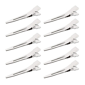 50 Pcs Alligator Curl Clips, Bantoye 1.8 Inch Single Prong Clips Hair Accessories for Hair Styling, Hair Coloring, Silver