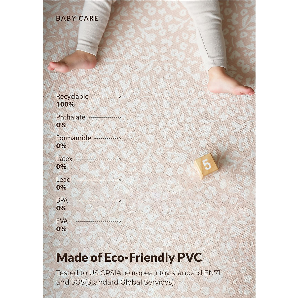 Baby Care Play Mat (Large, Hygge - Bloom & Entry) 82'' x 55'' Original One-Piece Reversible Rollable Waterproof Play Mat for Infants, Babies, Toddler, and Kids