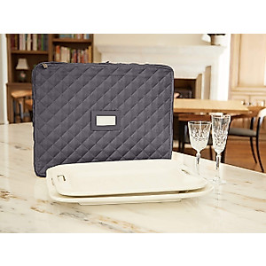 Covermates Keepsakes - Serveware Storage - Padded Protection - ID Window - Stain Resistant - Machine Washable - China Storage-Slate