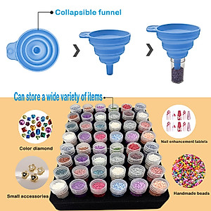 Diamond Painting Storage Containers Diamond Art Accessory Kits with Shockproof Jars,Diamond Painting Accessorys Tool Kits Craft Jewelry Bead Rhinestones Diamond Paintings Tools Organizer Box (Blue)