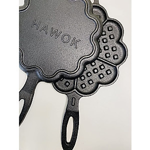 HAWOK Cast Iron Heart Shaped Waffle Iron Waffle Maker…
